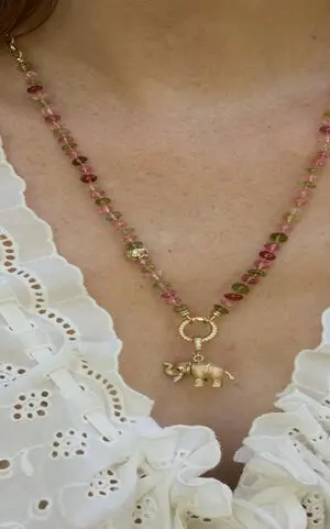 EDEN PRESLEY Tourmaline Beaded Closure Necklace