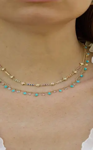 EDEN PRESLEY Turquoise & Sapphire Shaker Necklace