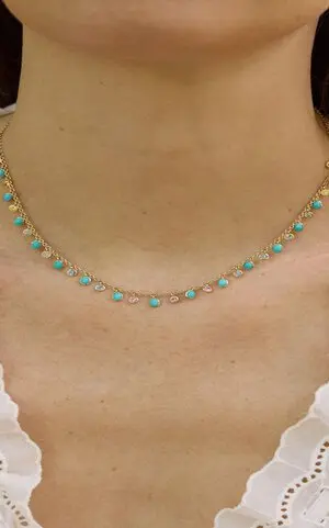 EDEN PRESLEY Turquoise & Sapphire Shaker Necklace