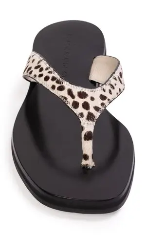 BLACK SUEDE STUDIO Bae Zebra Ponyhair Flip Flops