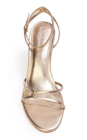 BLACK SUEDE STUDIO Miley Metallic Leather Sandals - Gold
