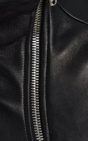 LAQUAN SMITH Leather Zip-front Mini Dress