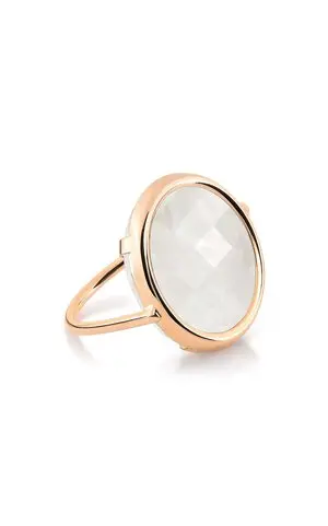 Ginette Ny Pixie Moonstone Disc Ring - White