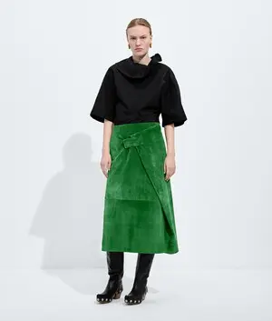 Bottega Veneta Suede Leather Skirt