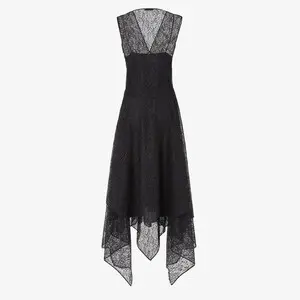 Fendi Allover Flowers And Bacche Lace Midi Dress
