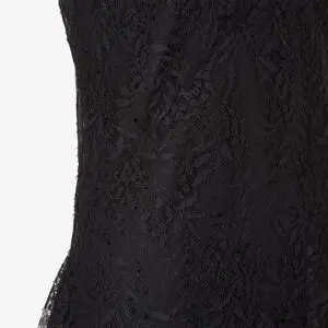 Fendi Midi Dress With Asymmetric Skirt In Allover Flowers And Bacche Lace