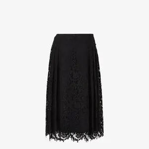 Fendi Macramé Lace Midi Skirt
