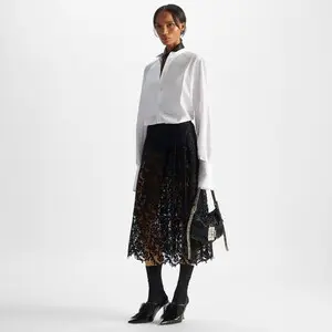 Fendi Macramé Lace Midi Skirt