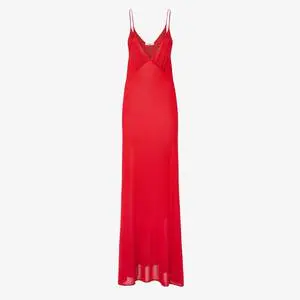 Fendi Sleeveless Silk Slip Dress - Red