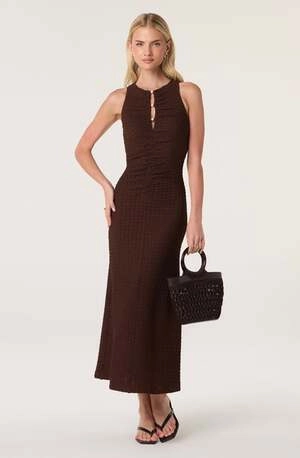 Astr The Label Skyla Keyhole Ruched Maxi Dress