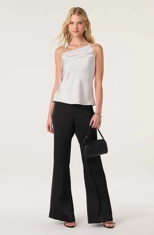Astr The Label Variel Satin Halter Top