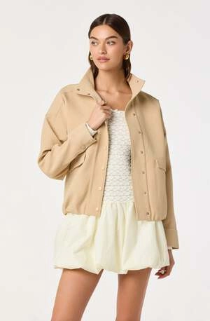 Astr The Label Funnel Neck Bomber Jacket