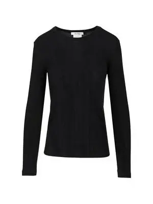 Max Mara Ribbed-knit Long-sleeve T-shirt - Blue