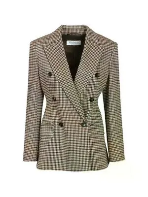 Max Mara Houndstooth-pattern Double-breasted Blazer