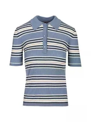 Max Mara Tallero Striped-knit Polo Shirt