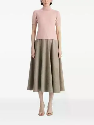 Oscar De La Renta Short-sleeved Knitted Turtleneck T-shirt - Pink