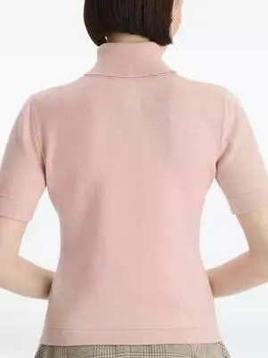 Oscar De La Renta Short-sleeved Knitted Turtleneck T-shirt - Pink