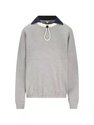 Loewe Drawstring Collar Logo Embroidered Sweater