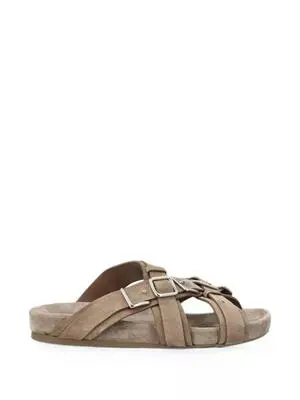 Loewe Buckle-detail Type Fussbett Sandals - Neutrals
