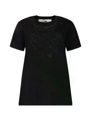 Elisabetta Franchi Embossed Chain-link T-shirt - Black