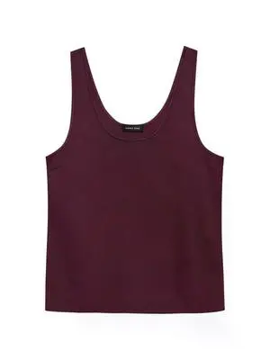 ANINE BING ANINE BING Silk-Blend Bias Cut Top Red