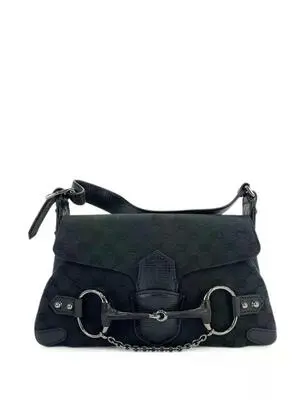 Gucci 2000s Horsebit Shoulder Bag - Black