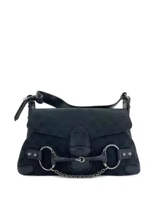 Gucci 2000s Horsebit Shoulder Bag - Black
