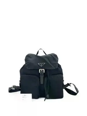 Prada 2010s Buckled Drawstring Backpack