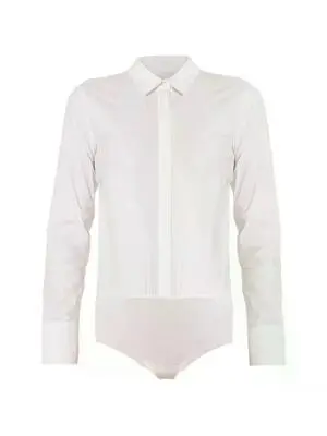 Wolford Cotton-poplin Collared Bodysuit - White