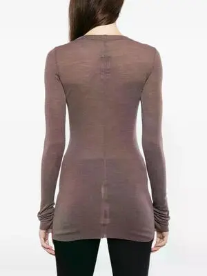 Rick Owens Rick Owens Ribbed Long Sleeve T-Shirt Purple