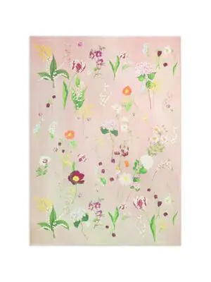 Oscar De La Renta Botanical-print Scarf - Pink