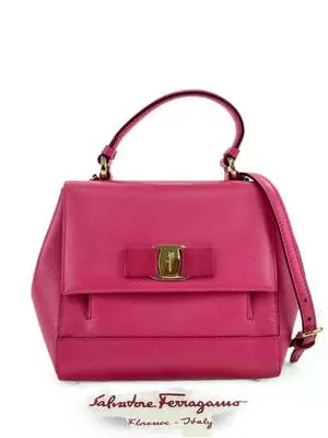 FERRAGAMO 2010s Vara Ribbon Shoulder Bag - Pink