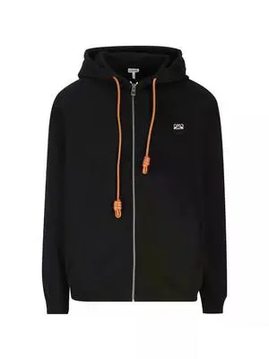 Loewe Anagram-embroidered Zip-up Hoodie - Black