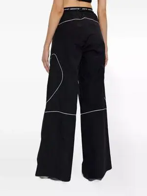 Off-White Contrast Piping Wide-leg Trousers
