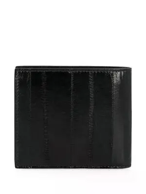 Saint Laurent Cassandre Eel-skin Wallet - Black