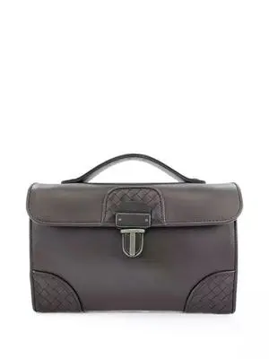 Bottega Veneta 2000s Intrecciato Leather Handbag - Brown