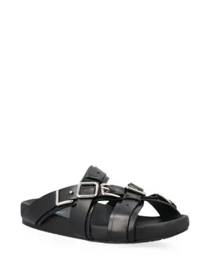 Loewe Fussbett Leather Sandals - Black