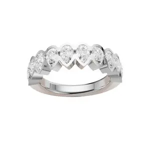 AYA FINE JEWELRY 1.66 Ctw Pear Cut Lab Grown Diamond Eternity Band Ring In 14k Gold - White