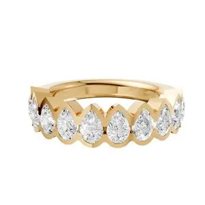 AYA FINE JEWELRY 1.66 Ctw Pear Cut Lab Grown Diamond Eternity Band Ring In 14k Gold - Yellow