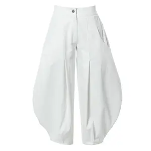 METAMORPHOZA Voluminous Leg Denim Trousers - White