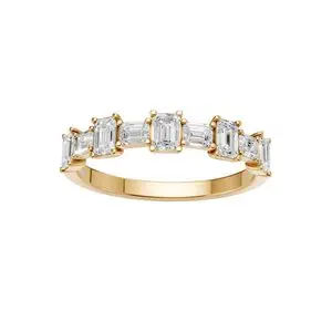 AYA FINE JEWELRY 2.30 Ctw Emerald Cut Lab Grown Diamond Eternity Band 14k Gold - Yellow