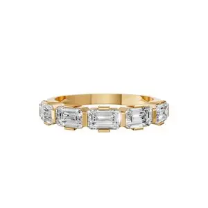 AYA FINE JEWELRY 1.64 Ctw Emerald Cut Lab Grown Diamond Eternity Band In 14k Gold - Yellow