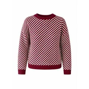 Mind Traveler Burgundy Diagonal Stripe Laura Knit Jumper