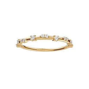 AYA FINE JEWELRY 14k Gold Scattered Lab Grown Diamond Eternity Band Ring - Yellow