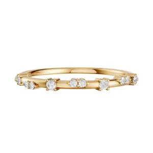 AYA FINE JEWELRY 14k Gold Scattered Lab Grown Diamond Eternity Band Ring - Yellow