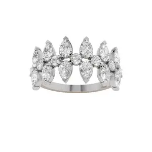 AYA FINE JEWELRY Oval & Round Lab Grown Diamond Statement Ring In 14k Gold - White