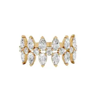 AYA FINE JEWELRY Oval & Round Lab Grown Diamond Statement Ring In 14k Gold