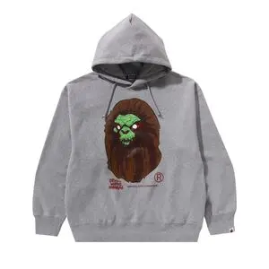 A BATHING APE Horror Mad Face Relaxed Fit Pullover Hoodie