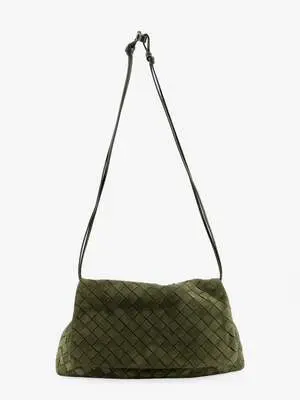 Bottega Veneta Suede Giorno Shoulder Bag With Intrecciato Pattern - Multicolor