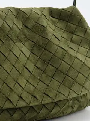 Bottega Veneta Suede Intrecciato Shoulder Bag - Multicolor
